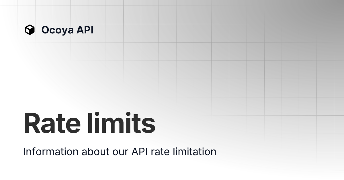 Rate limits | Ocoya API