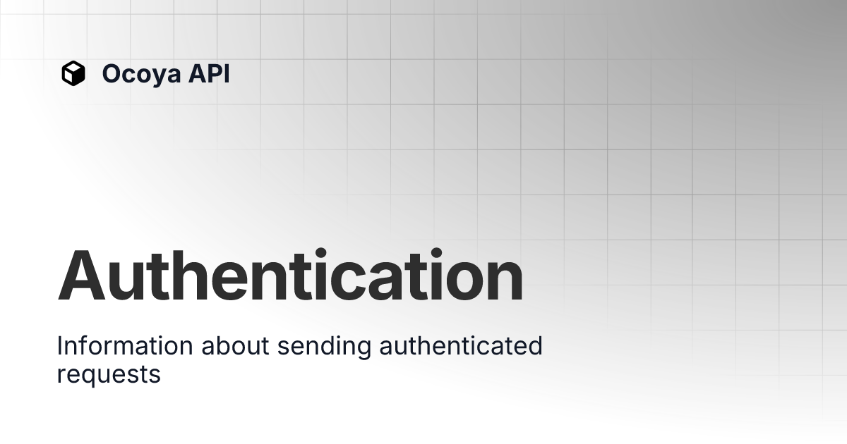 Authentication | Ocoya API